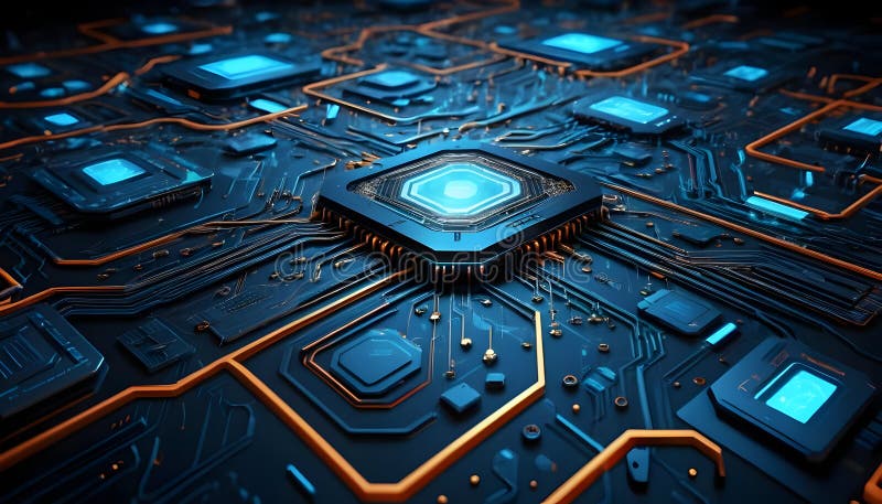 Futuristic Circuit Board Technology: a Close-Up View of Advanced ...