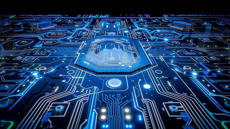 "Futuristic Circuitry Abstract: Seamless Connectivity in Contemporary ...