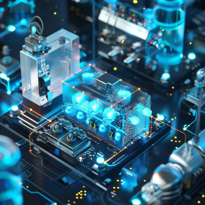 Futuristic Circuitry Assembly Stock Image - Image of electronics ...