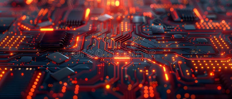 Futuristic Circuitry: Core Processors and Digital Pulse. Concept ...