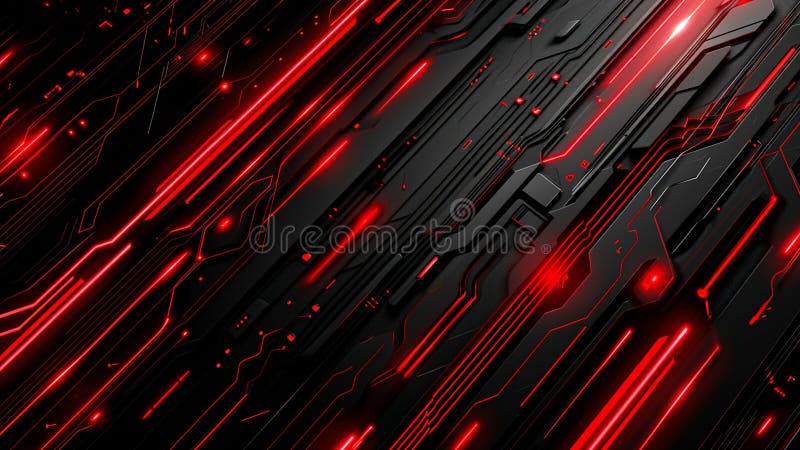Futuristic Circuitry Laser Red and Graphite Abstract Background Stock ...