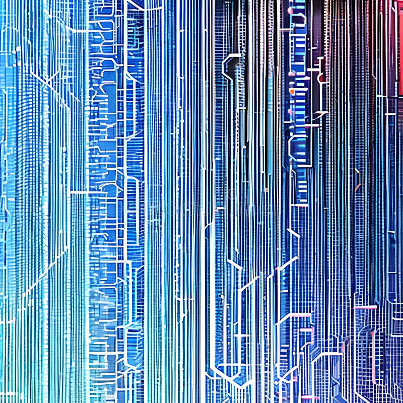 Futuristic Circuitry: Abstract Computer Motherboard and Processor with ...