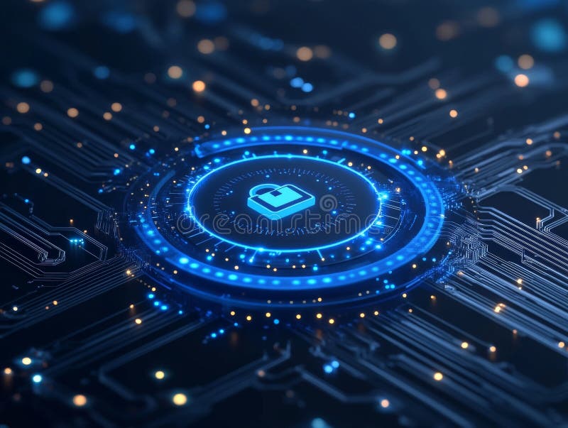 Advanced Cyber Security Encryption Laptop Concept Stock Image - Image ...