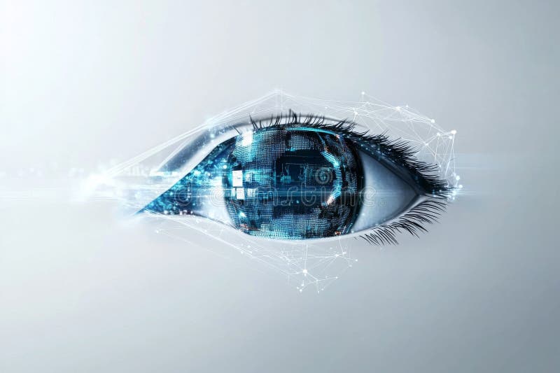 Dynamic Abstract Futuristic Circular Design with Glowing Light and Digital Elements. Stock Image ...