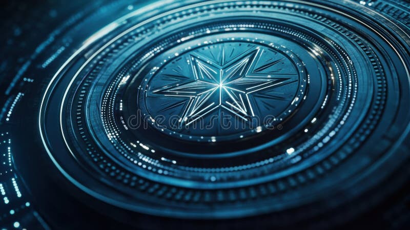 Futuristic Circular Design with a Glowing Star at the Center, AI Stock ...