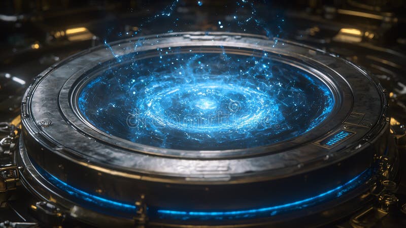 Blue light energy core stock photo. Image of circle - 374019402