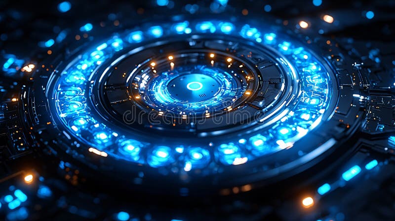 Blue Technology Ring stock illustration. Illustration of artificial ...