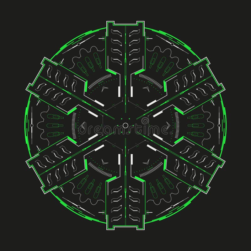 Futuristic Circular Element for the Hud Interface Stock Vector ...
