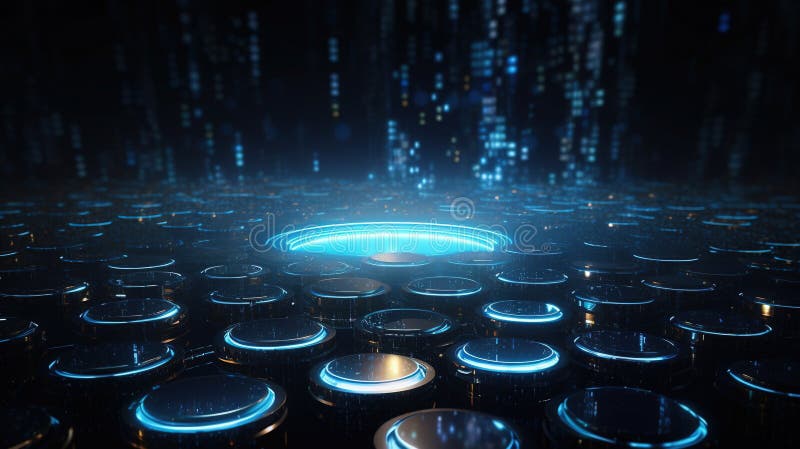 Futuristic Circular Field of Light with Technology Theme Stock ...