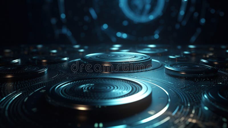 Futuristic Circular Field of Light with Technology Theme Stock ...