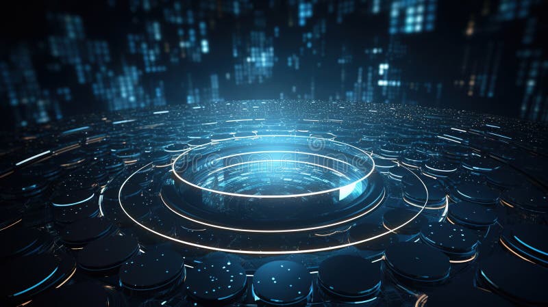 Futuristic Circular Field of Light with Technology Theme Stock ...
