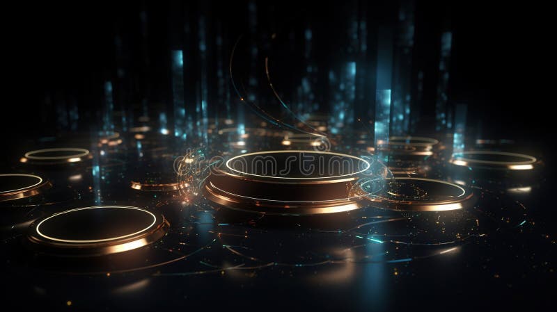 Futuristic Circular Field of Light with Technology Theme Stock ...