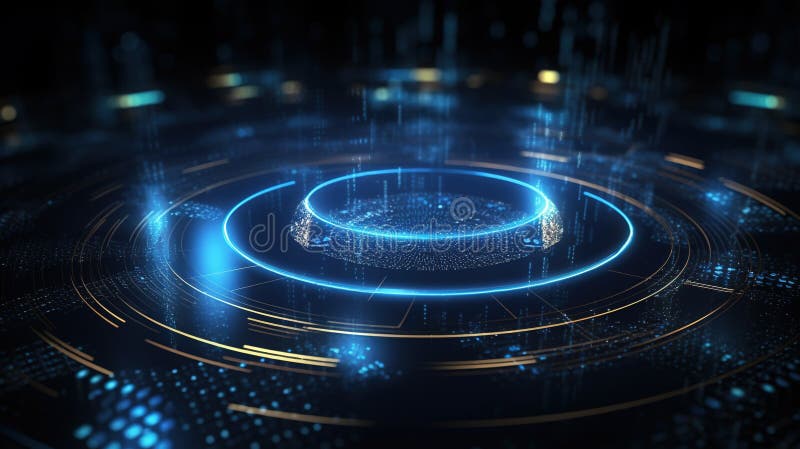 Futuristic Circular Field of Light with Technology Theme Stock ...