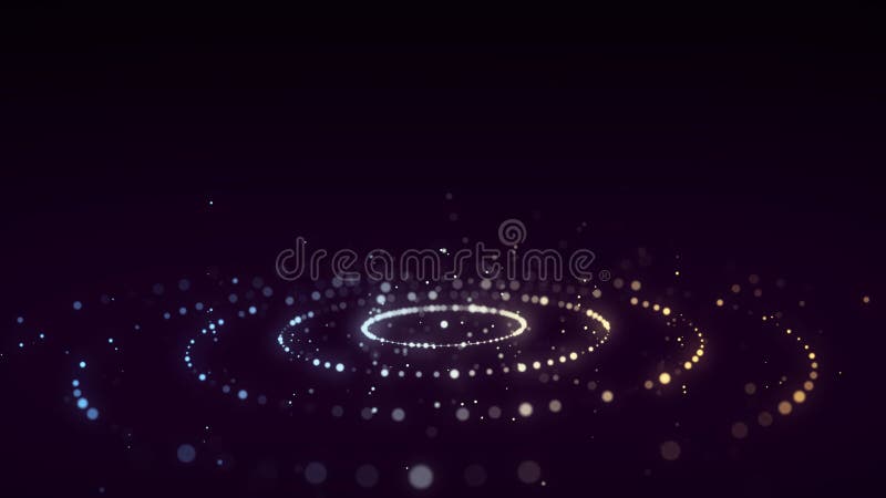 Futuristic of Circular Flow of Particles. Digital Cyberspace. Network ...