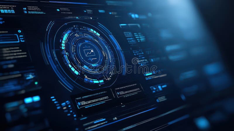 Futuristic Circular Interface, Captivating Design with Glowing Elements ...