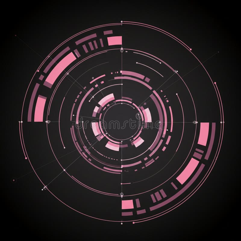 Futuristic Circular Interface Design Featuring Concentric Rings and ...