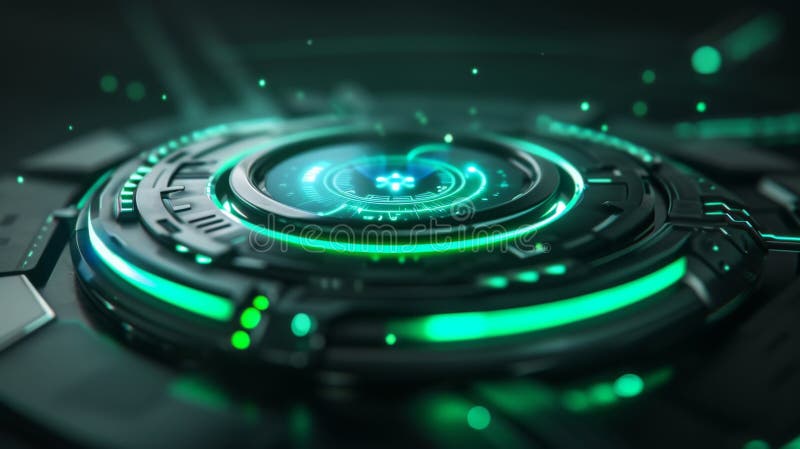 Futuristic Circular Interface Glowing Green Effects Stock Photos - Free ...
