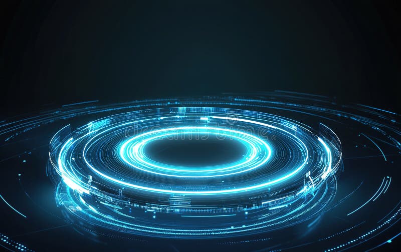 Futuristic Circular Light Design Showcasing Vibrant Blue Energy ...