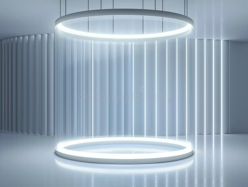 Futuristic Circular Lighting Installation Stock Photo - Image of bright ...