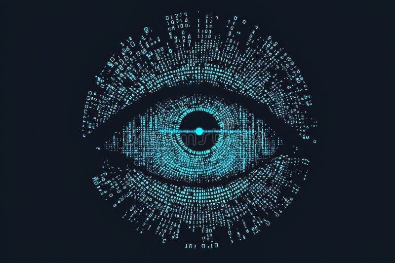 Futuristic Circular Logo Featuring a Detailed Blue Eye Design with ...