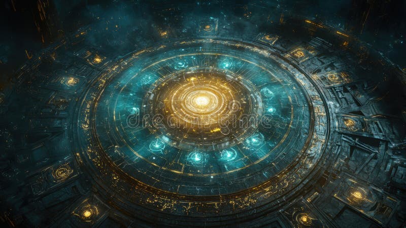 Futuristic Circular Machine with Glowing Lights in the Center Concept ...