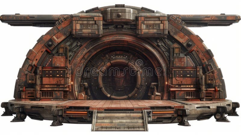 Futuristic Circular Portal with Industrial Design in a Sci-fi Setting ...
