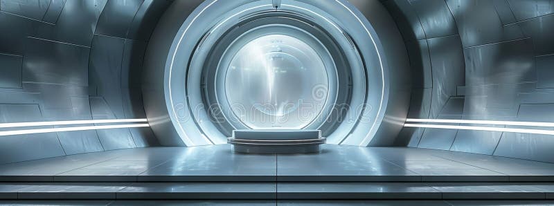 A Futuristic Circular Portal in a Minimalist Scifi Setting with ...