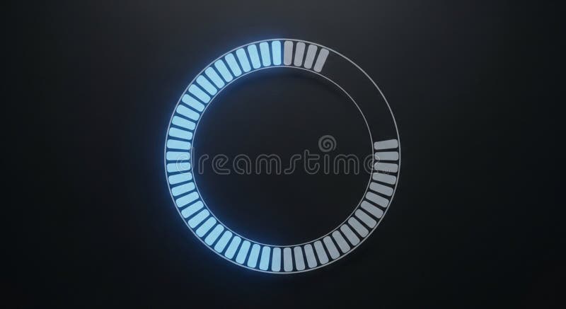 Futuristic Circular Progress Bar Animation with Glowing Blue Segments ...
