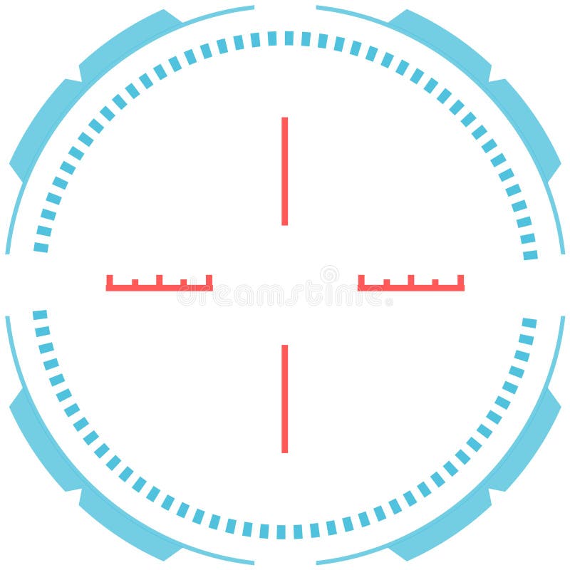 Futuristic Circular Sniper Scope Featuring a Crosshair Targeting System ...