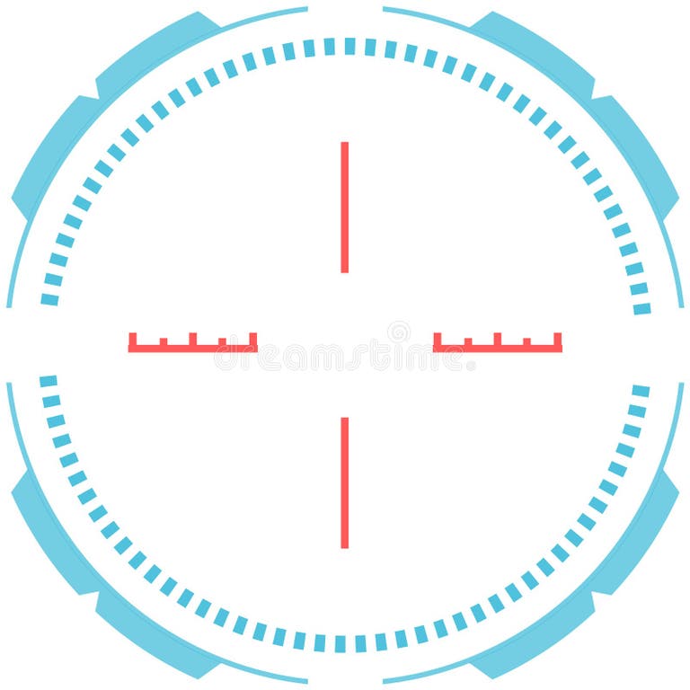 Futuristic Circular Sniper Scope Featuring a Crosshair Targeting System ...