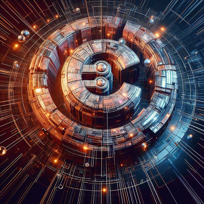 Futuristic Circular Structure with Lights and Details, Representing the ...