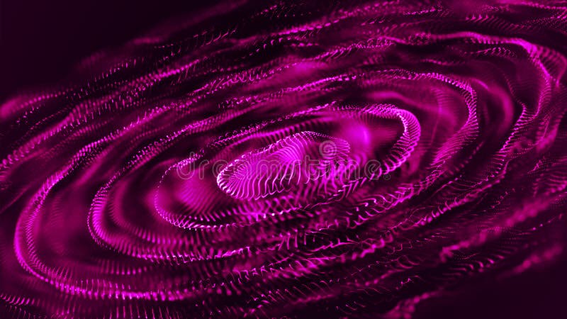 Futuristic Circular Wave of Particles. Rotating Swirling Particle ...