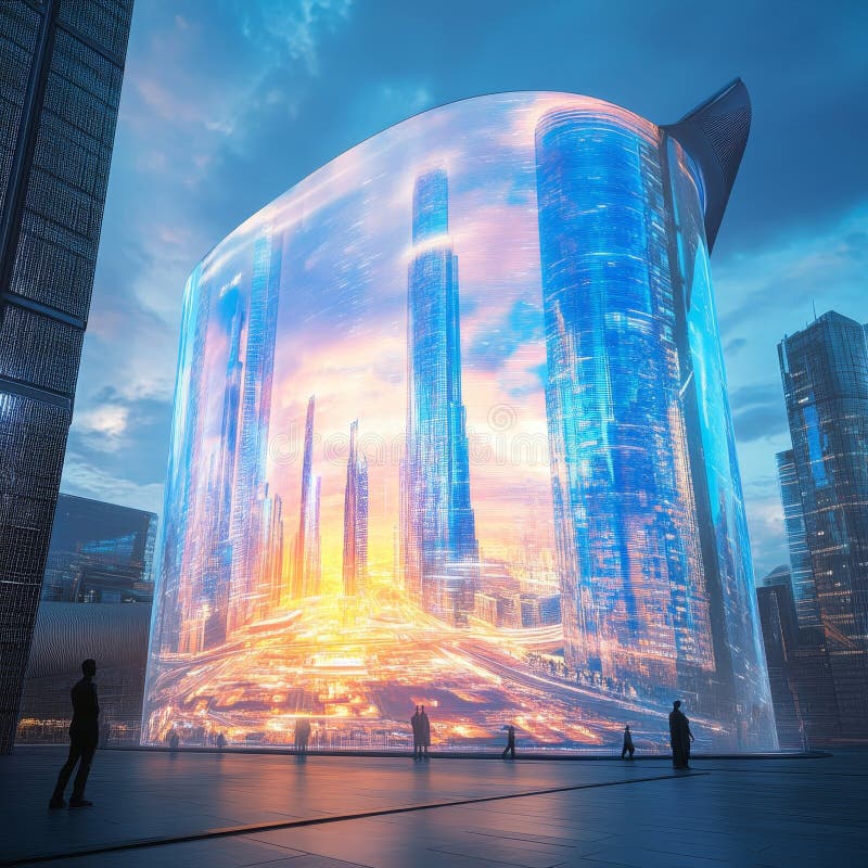 Futuristic City. Abstract Business Background. 3D Rendering Stock ...