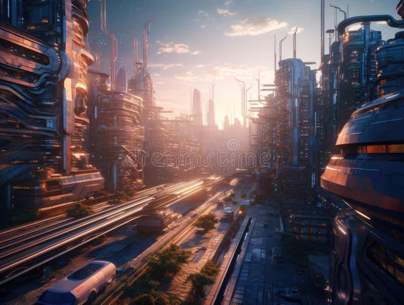 Futuristic City with AI Transportation and Efficient Infrastructure ...
