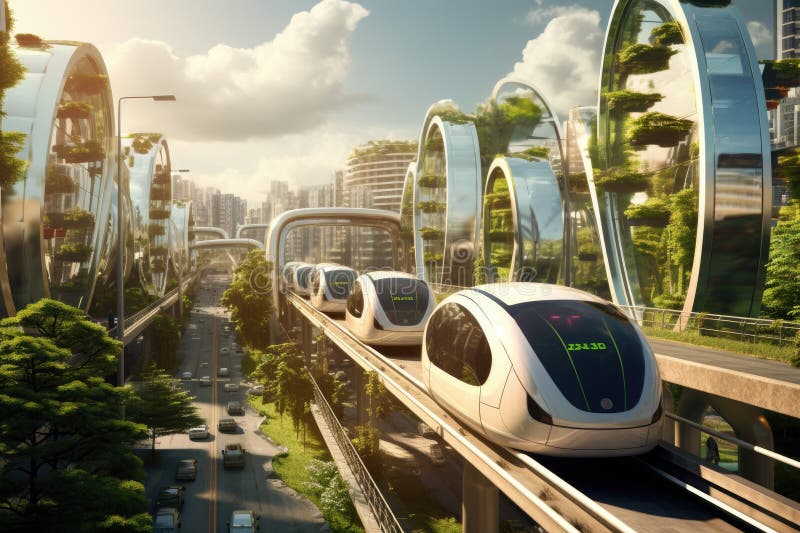 Futuristic City with Artists Rendering, the Future of Mobility ...