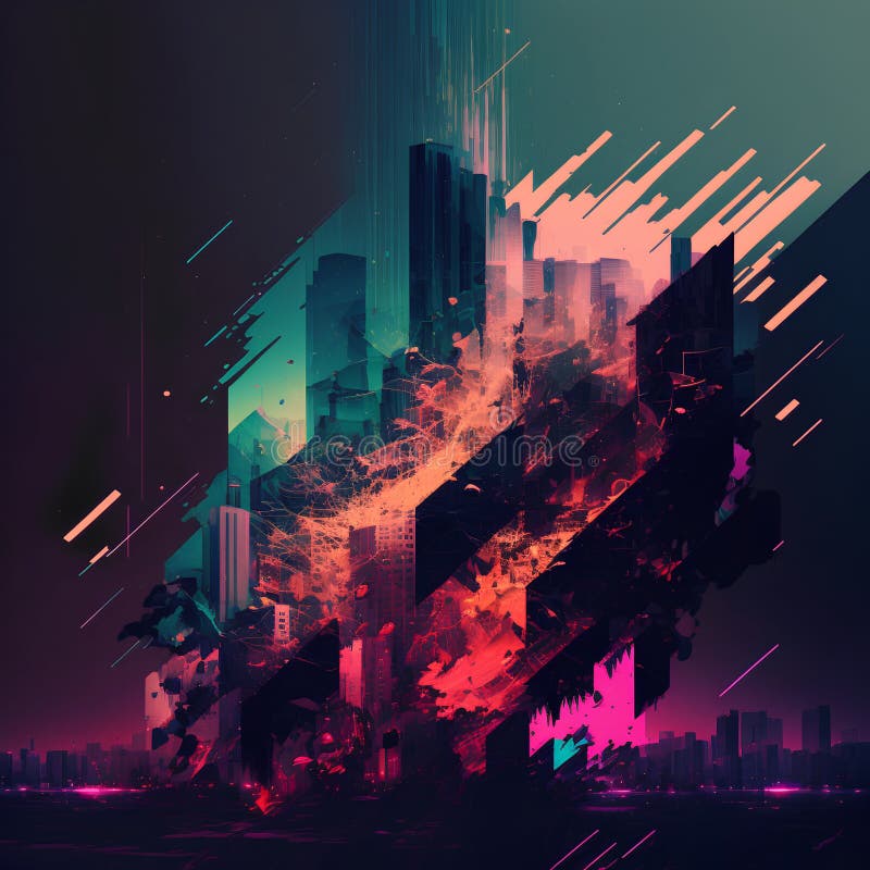 Futuristic City Background. Futuristic Cityscape with Skyscrapers ...