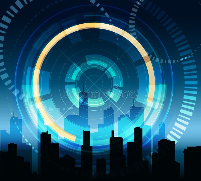 Futuristic City Background stock vector. Illustration of innovation ...