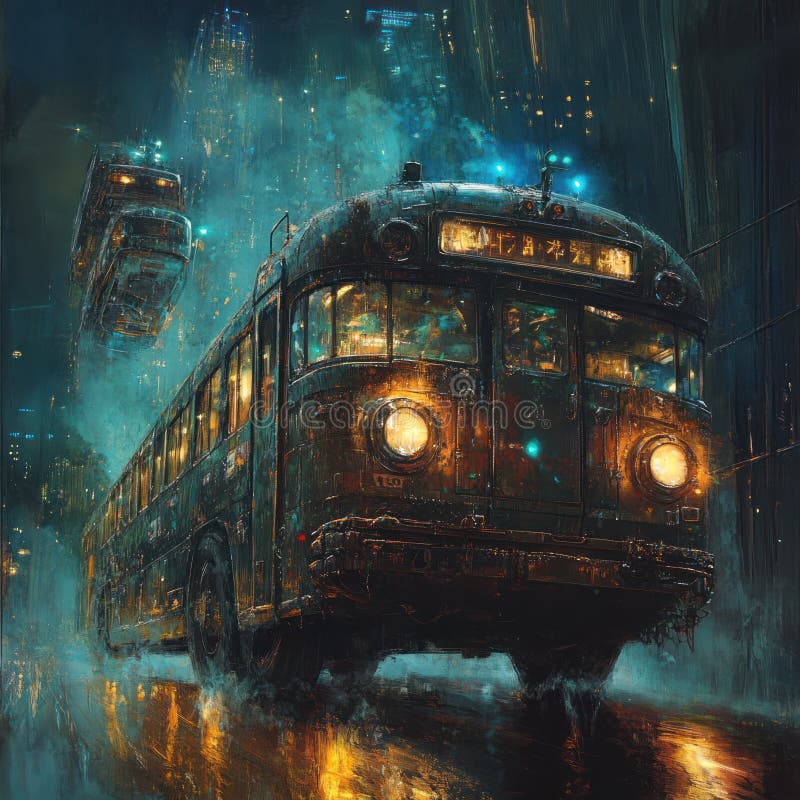 Imagination Futuristic City Bus Stock Photo - Image of transportation ...