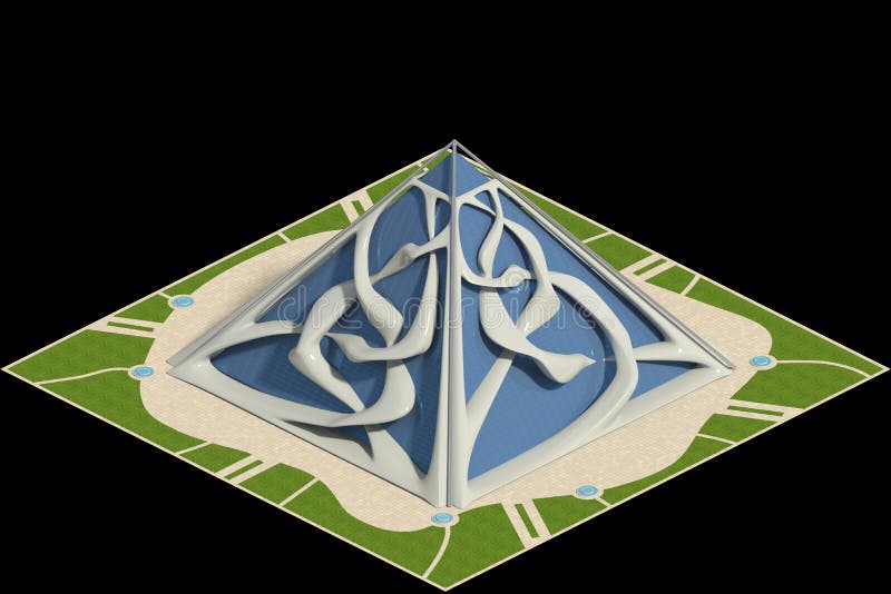 Futuristic City 3D Game Architecture Stock Illustration - Illustration ...