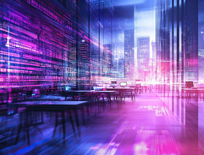 Futuristic City Data Center Stock Photo - Image of technology ...