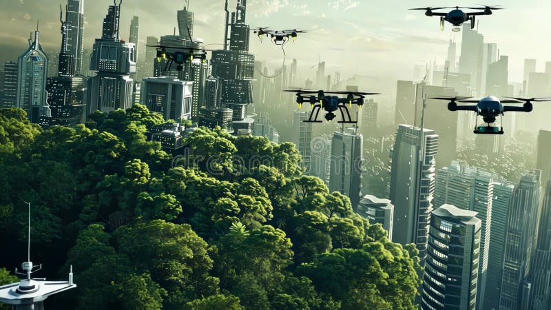 In this Futuristic City, Drones are Planting Trees, Highlighting the ...