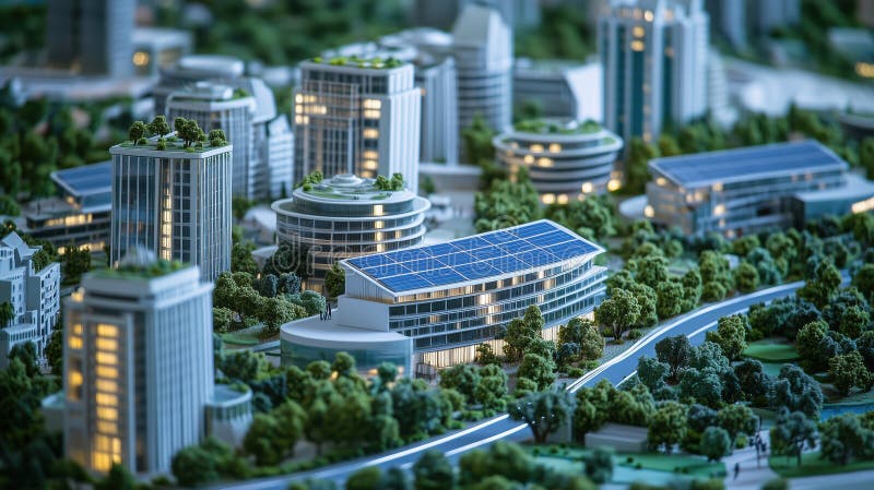 Futuristic City with Eco-friendly Green Buildings.Futuristic City with ...