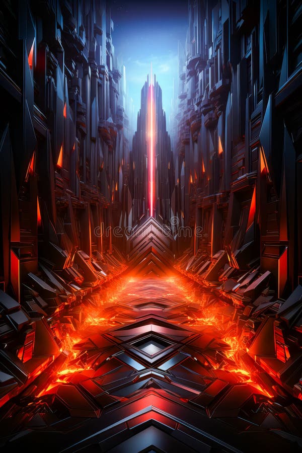 Futuristic City with Fire in the Background. Generative AI Stock ...