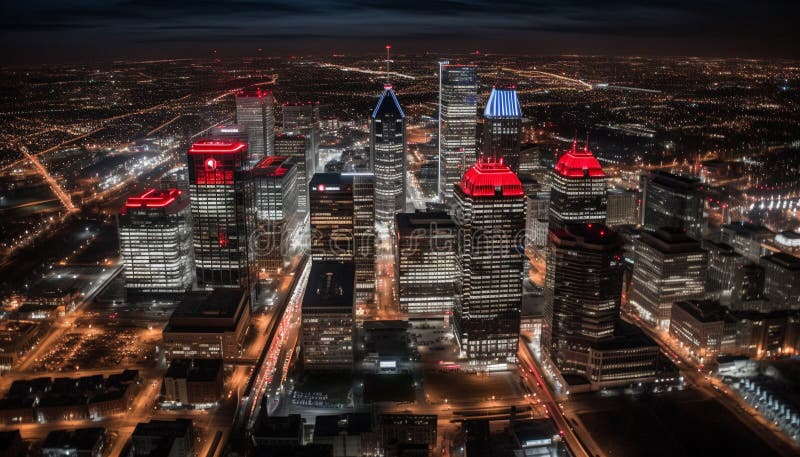 Futuristic City Glows with Multi Colored Nightlife Generated by AI ...