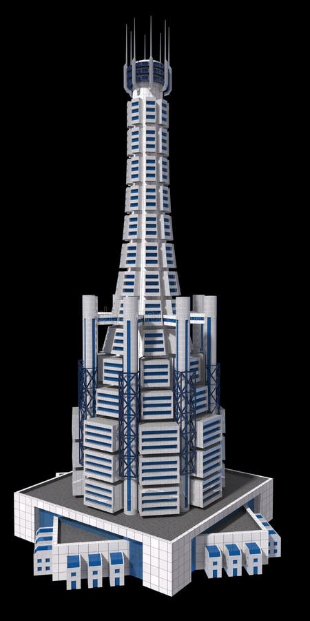 Futuristic City High-rise Architecture Stock Illustration ...