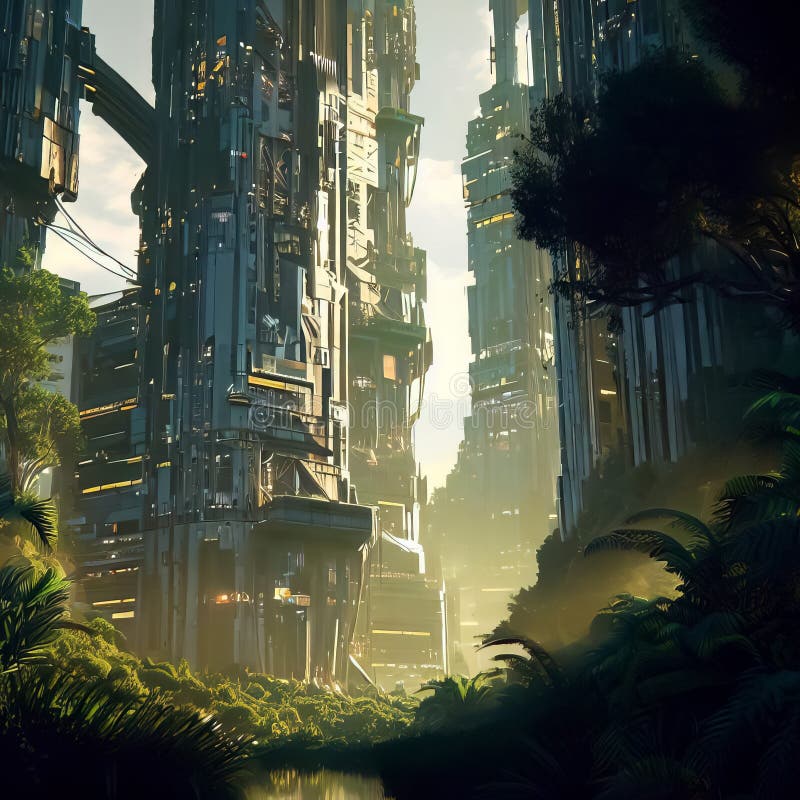 Futuristic Jungle City Stock Illustrations – 1,380 Futuristic Jungle ...