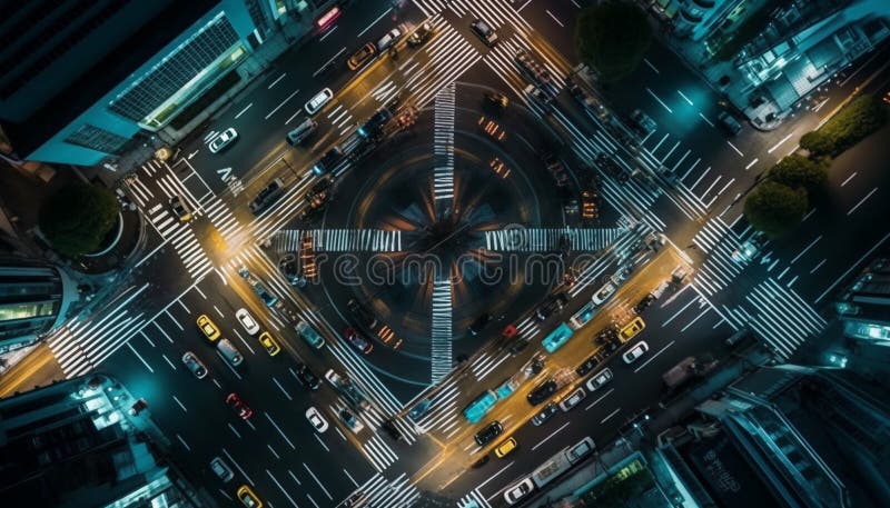 Futuristic City Life: Traffic, Data, and Technology Generated by AI ...