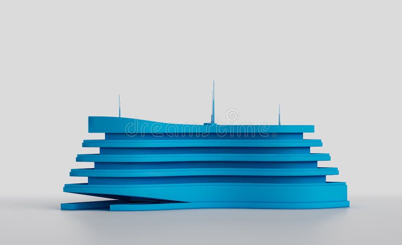 Futuristic City Mall. Architectural High Rise Single Shopping Center ...