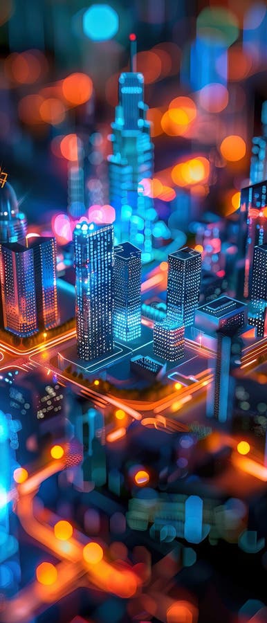 Futuristic City Model with Interactive Touch Points Used by Developers ...