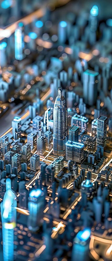 Futuristic City Model with Interactive Touch Points Used by Developers ...